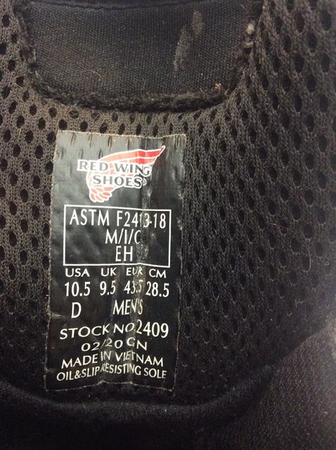 RED WING BOOTS Mens 10.5 D Brown W/Vibram Sole Safety Toe Lace Up Stock ...