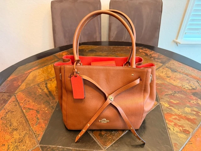 COACH WOMEN'S TURNLOCK Tie Small Tote In Refined Pebble Leather £159.79 ...