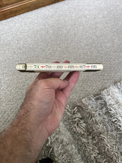 VINTAGE LUFKIN FOLDING Ruler No. 966 RED END 2-Way 6Ft Lock Joint ...