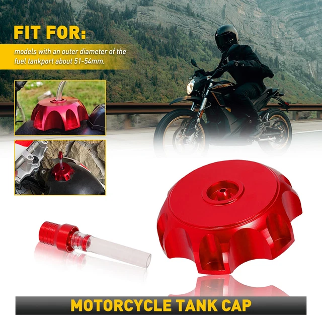 UNIVERSAL RED TANK Fuel Gas Cap For Suzuki Honda Kawasaki Motorcycle ...