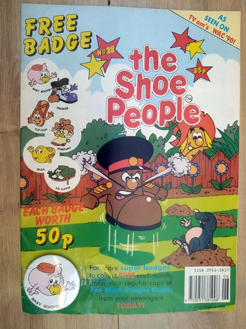 RARE VINTAGE RETRO THE SHOE PEOPLE Comic #28 1990 TV am's WAC 90 show ...