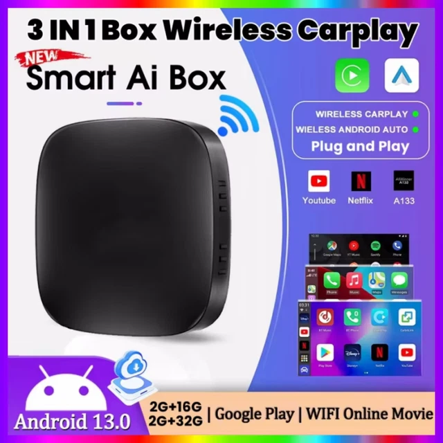 LEXXSON 2025 ANDROID 13 3In1 Carplay Ai Box Wireless Android Auto USB ...
