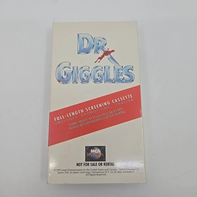 DR. GIGGLES (PRE-RELEASE Screener) VHS 1993 In Very Good Condition. £44 ...