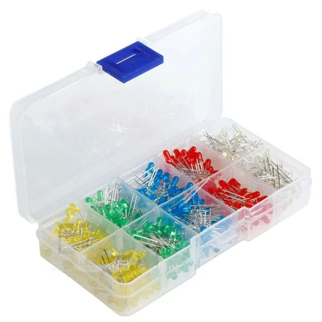 500 PCS 3.2 Volts 3mm LED Diodes Assortment Kit Electronic Experiments ...
