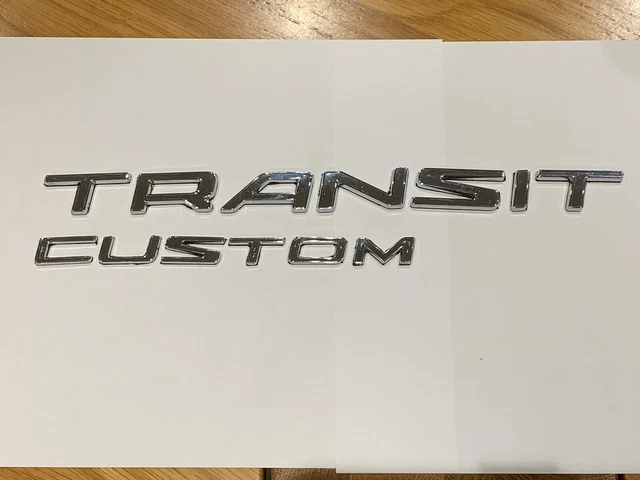 GENUINE FORD TRANSIT Custom Van Rear Chrome Badges Emblem Letters Logo ...
