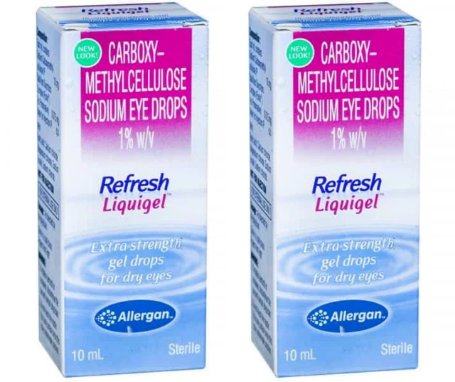 2 X REFRESH Liquigel Lubrifiant Extra Fort Gel Gouttes Pour Yeux Secs ...