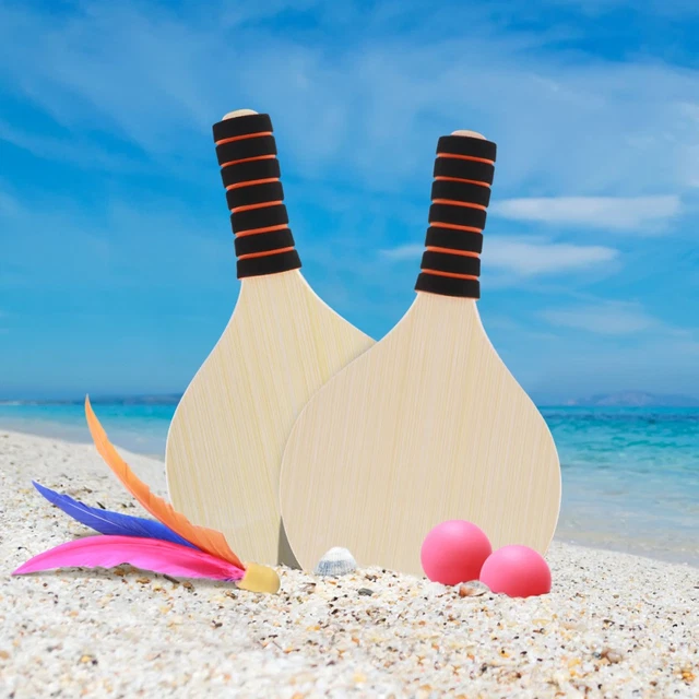 OUTDOOR GAME PADDLE Badminton Racquets Beach Paddles and Ball £20.98 ...