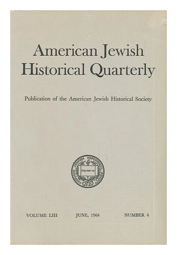 SOCIÉTÉ HISTORIQUE JUIVE AMÉRICAINE Revue Historique Juive Américaine - Volume EUR 25,77 ...