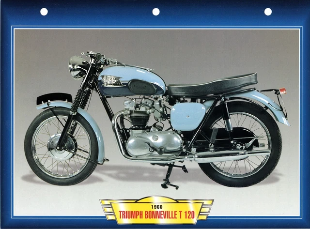 MOTORCYCLE CARD CARDS. Triumph Bonneville T 120 . 1960 . New $3.49 ...