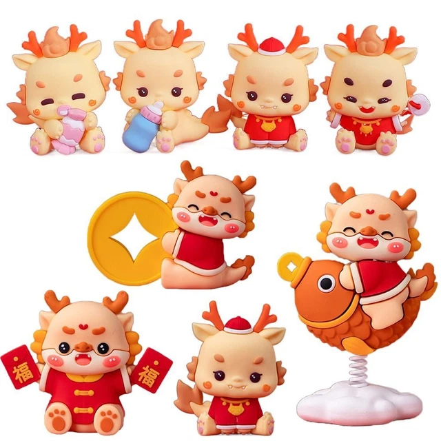 MINIATURE GOLDEN DRAGON Figurine 2024 Dragon Year Mini Resin Craft Home ...