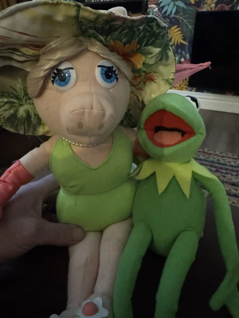 VINTAGE 1X GIANT Kermit The Frog & 1x Miss Piggy Dolls/Teddy good ...