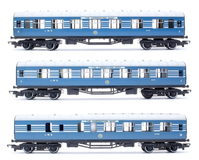 HORNBY 'OO' GAUGE Lms Blue/Silver 'Coronation Scot' 1St 1070 & 3Rd 5792 ...