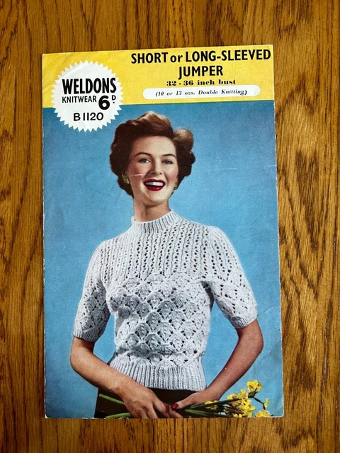 WELDONS B1120 VINTAGE anni '50 Modello Lavorazione a Maglia Originale ...