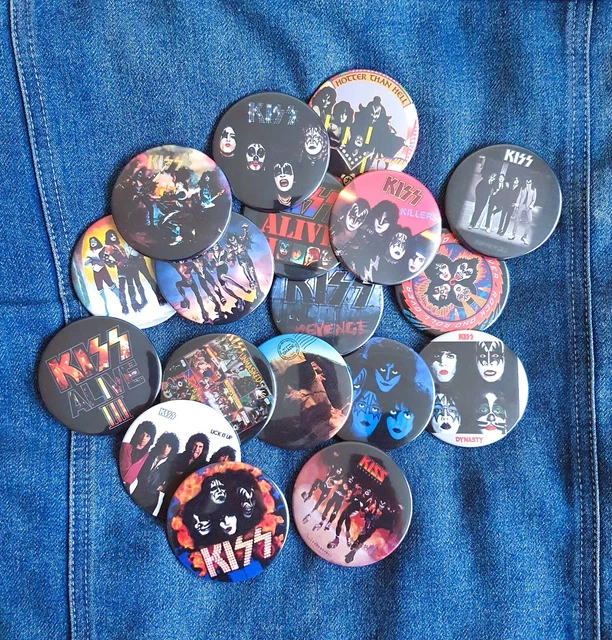KISS ALBUM COVER pin badge button 57mm 2 1/4" pinback Ace Gene Paul ...