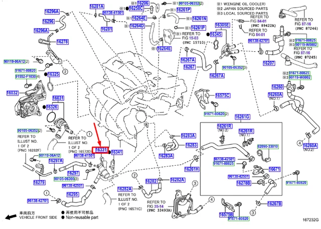 SORTIE D'EAU DU moteur TOYOTA RAV 4 V XA50 1633125030 NEUF ORIGINE EUR ...