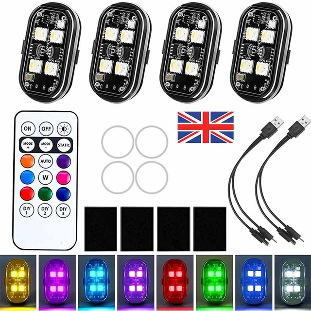 UPGRADE LUMEX FLUX – Wireless RGB LED Lights with Remote Control, 8 ...