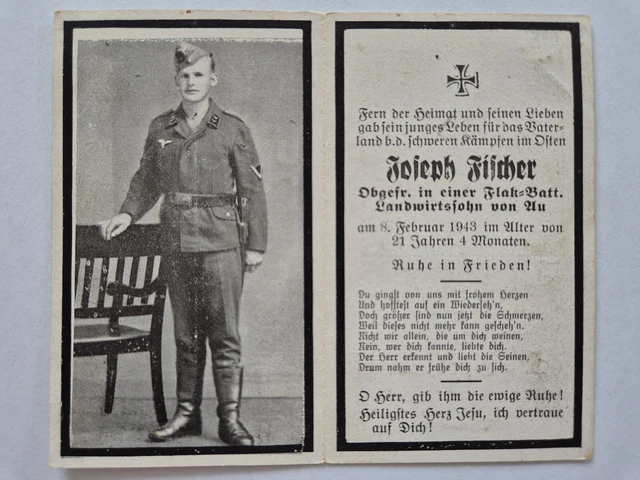 STERBEBILD WK 2/DEATH Card WW2: Luftwaffen Ogfr., Top Foto, gef. 8.2.43 ...
