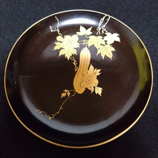 JAPANESE LACQUERWARE, WAJIMA-NURI, Edo Period, Loofah Pattern, Gold ...