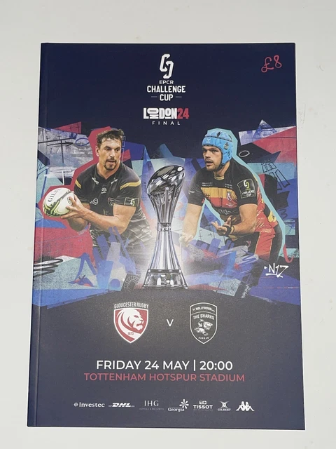 EPCR CHALLENGE CUP Final 2024 Programme! Gloucester v Sharks 24/05/24 £ ...