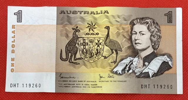1982 AUSTRALIAN $1 One Dollar Bank Note | Dht 119 260 | Johnston ...
