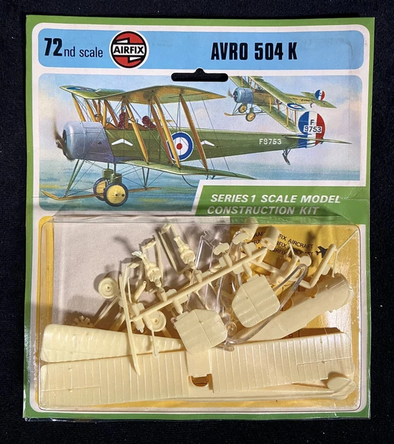 1973 AIRFIX 1/72 Scale AVRO 504 K Model Kit, #01048-5, In Blister ...