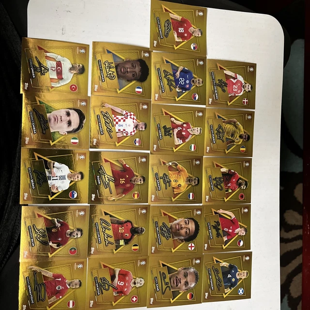 TOPPS EURO 2024 stickers gold signature Complete Set 21 £58.00 ...