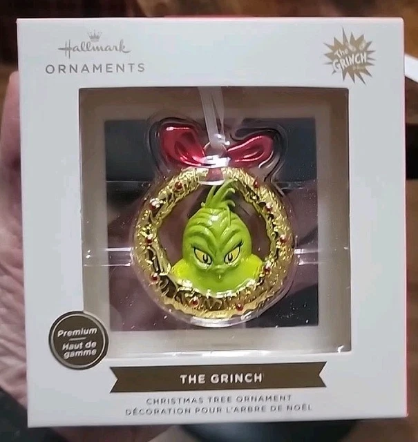 NEW HALLMARK 2025 Dr Seuss The Grinch Premium Metal Red Box Ornament ...