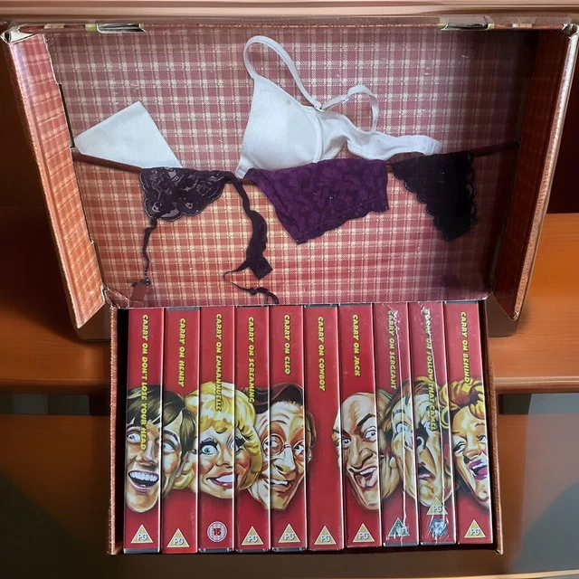 THE CLASSIC CARRY On Film Collection VHS Box Set in Suitcase Box - 10 ...