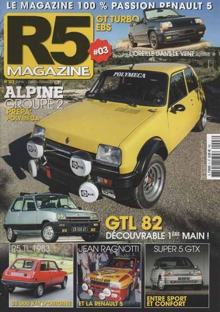 R5 MAGAZINE 3 R5 GT TURBO CABRIOLET EBS R5 ALPINE Gr2 RENAULT 5 COPA R5 ...