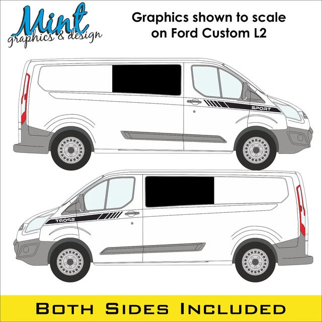 TO FIT LWB FORD TRANSIT CUSTOM L2 CAMPER day van Motorhome GRAPHICS ...