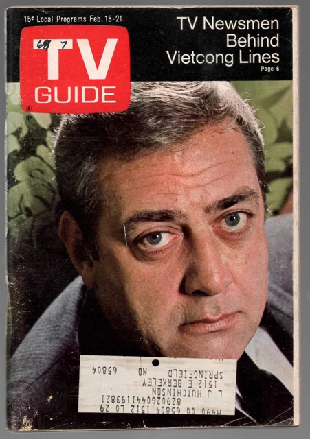 TV GUIDE FEBRUARY 15 1969 Missouri Edition Raymond Burr Ironside ...