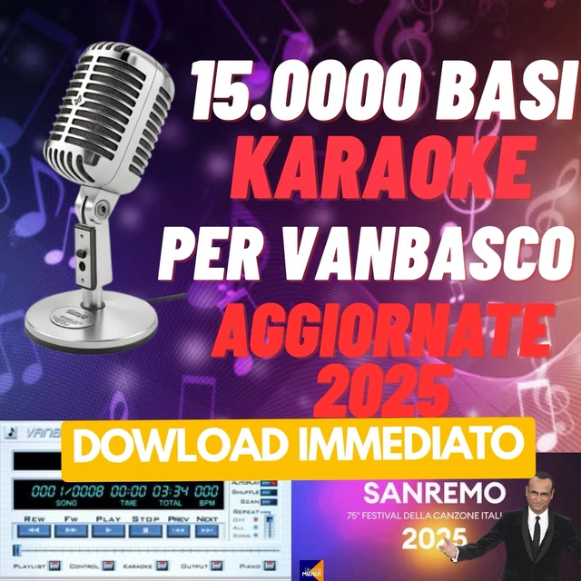 RACCOLTA 70000 BASI MIDI karaoke PER VANBASCO con testo AGGIORNATE A ...