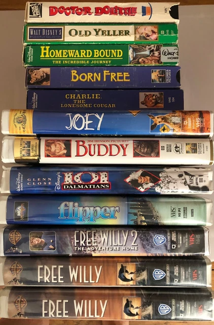 FREE WILLY, FLIPPER, Doctor Dolittle & More Classic Animal Films 12 VHS ...