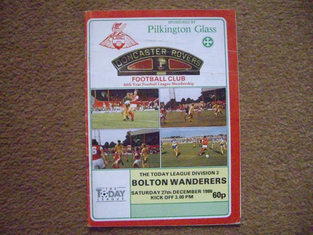 DONCASTER ROVERS V Bolton Wanderers Programme, 27/12/86 £1.34 - PicClick UK
