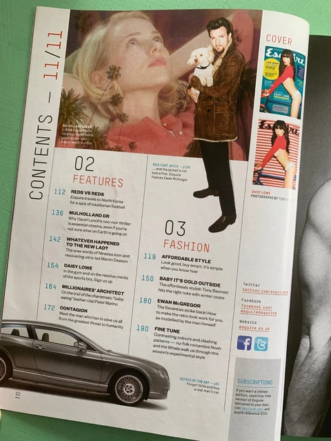 ESQUIRE NOVEMBER 2011 DAISY LOWE Ewan McGregor Noah und der Wal Tony ...