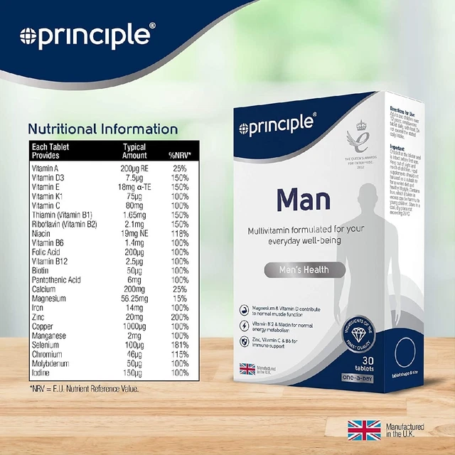PRINCIPLE MAN MULTIVITAMIN, One a Day Box Of 30. £4.80 - PicClick UK