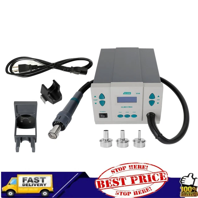 1000W HOT AIR Rework Soldering Heat Gun Digital Display Station AC110V ...