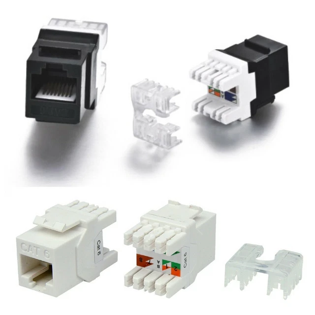 CAT6 CAT6A CAT5 RJ45 Keystone Jack Socket 180 Degree Modular Wall Patch ...