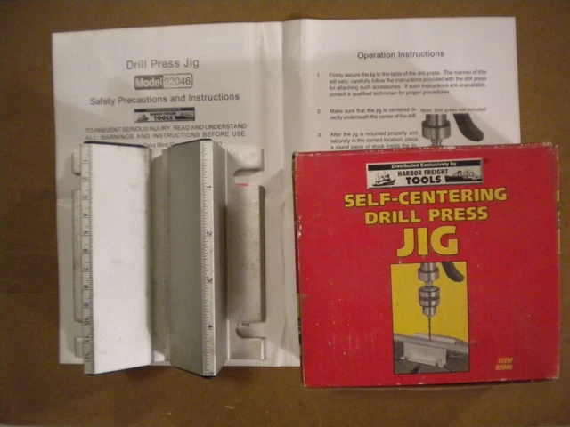SELF CENTERING DRILL Press Jig with Ruler Markings Heavy duty Harbor ...