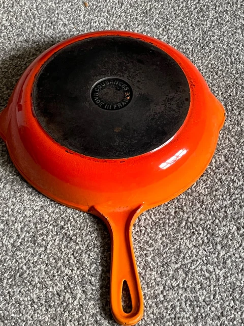 VINTAGE COUSANCES CAST Iron 23cm Frying Pan In Volcanic Orange. (Le ...