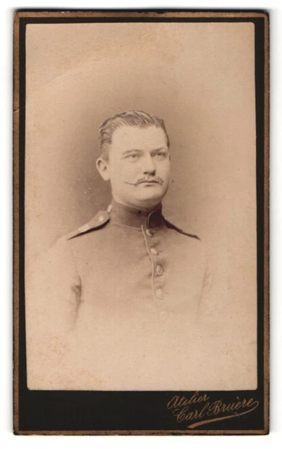 PHOTO ATELIER CARL Bruere, Metz, Portrait de Soldat avec Schnurrbart ...