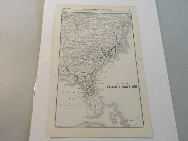 ORIGINAL MAP OF the Atlantic Coast Line w/Connections from 1923 £19.54 ...