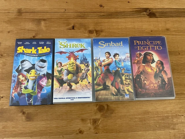 SET VHS DREAMWORKS | 4 Cassette | Shrek | Sinbad | Shark Tale ...