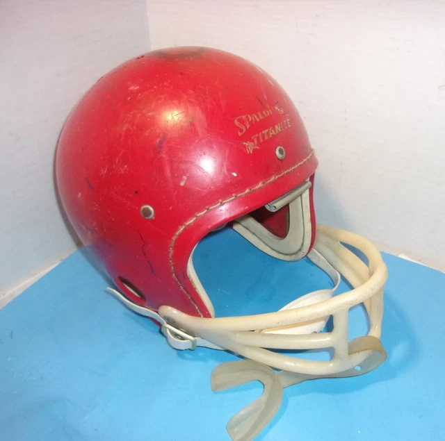 VINTAGE 1960'S SPALDING Titanite Red Youth Football Helmet $26.14 ...