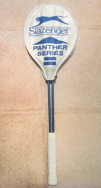 VINTAGE SLAZENGER PANTHER Series Squash Racket White and Blue Graphite ...