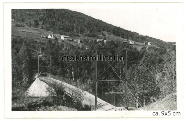 ORIG. FOTO HÄNGEBRÜCKE an Flugplatz Lager VOSS Bomoen Norwegen 1940 EUR ...