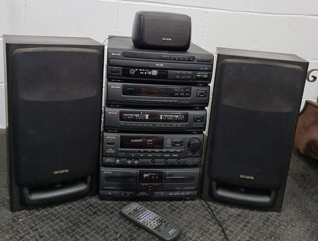 AIWA MX-Z9300M HIFI Stereo Stack System 5 Stack/3 Speakers/ Remote-Read ...