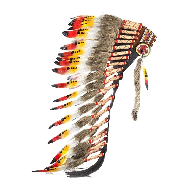 INDIAN CHIEF FEATHER Headdress Hair Band Headwear for Show Party Dressing up £30.38 - PicClick UK