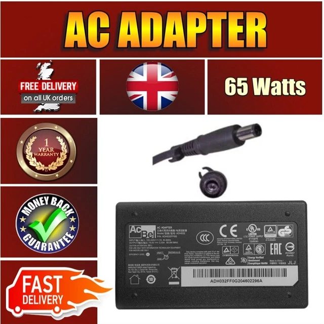 FOR HP COMPAQ Presario CQ62-231NR Acbel Laptop AC 65W Power Adapter ...