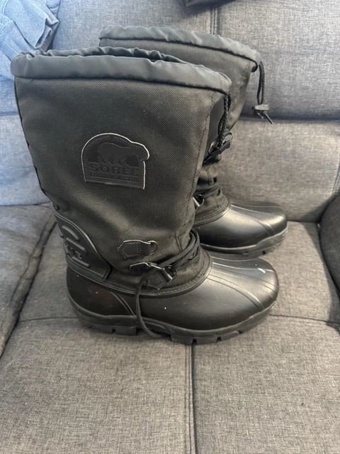 SOREL SNOWBEAR CANADA Mens Black Tall Insulated Winter Snow Boots Size ...